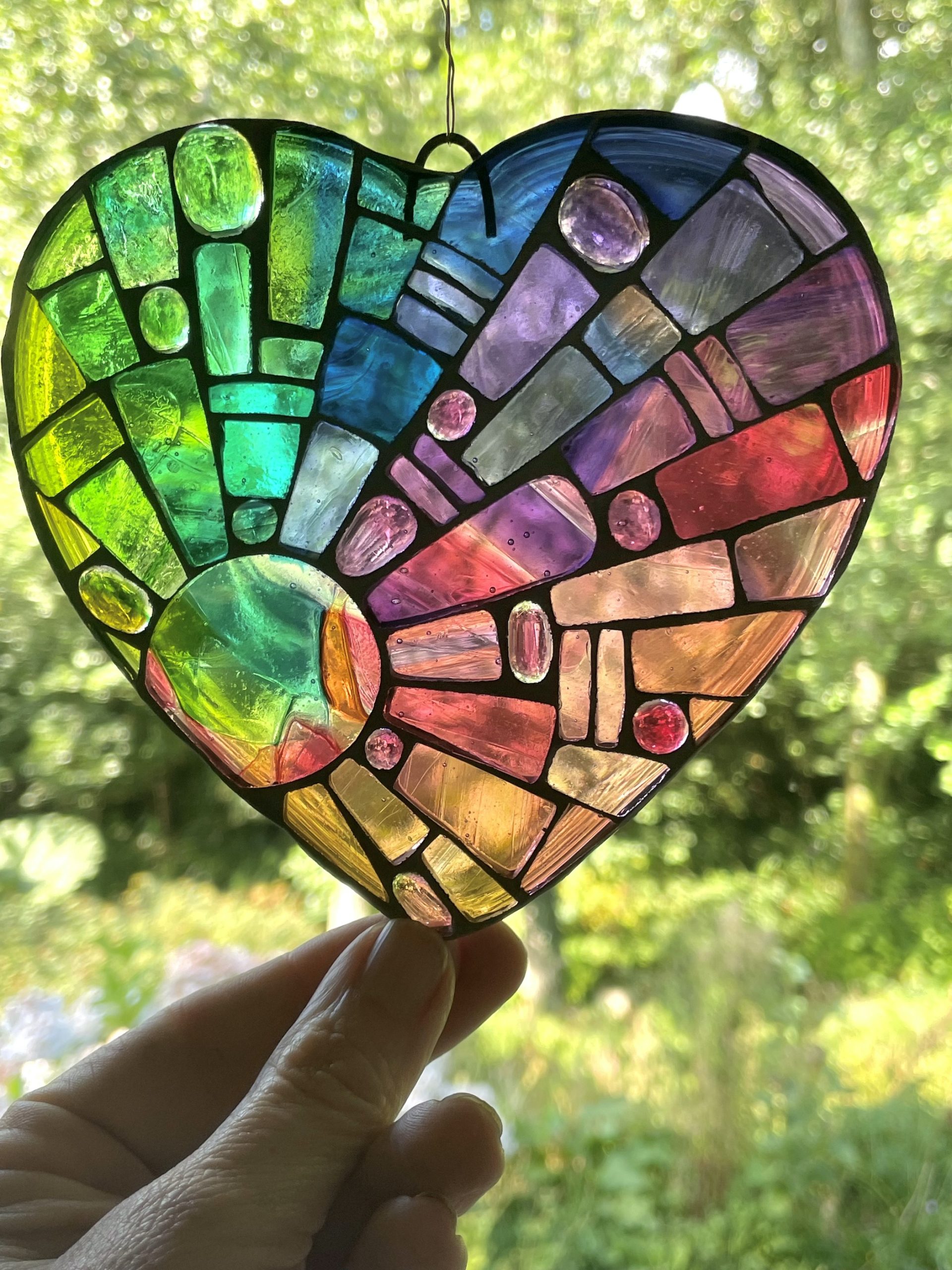 Stained Glass Mosaic Heart (ref 182) - Siobhan Allen