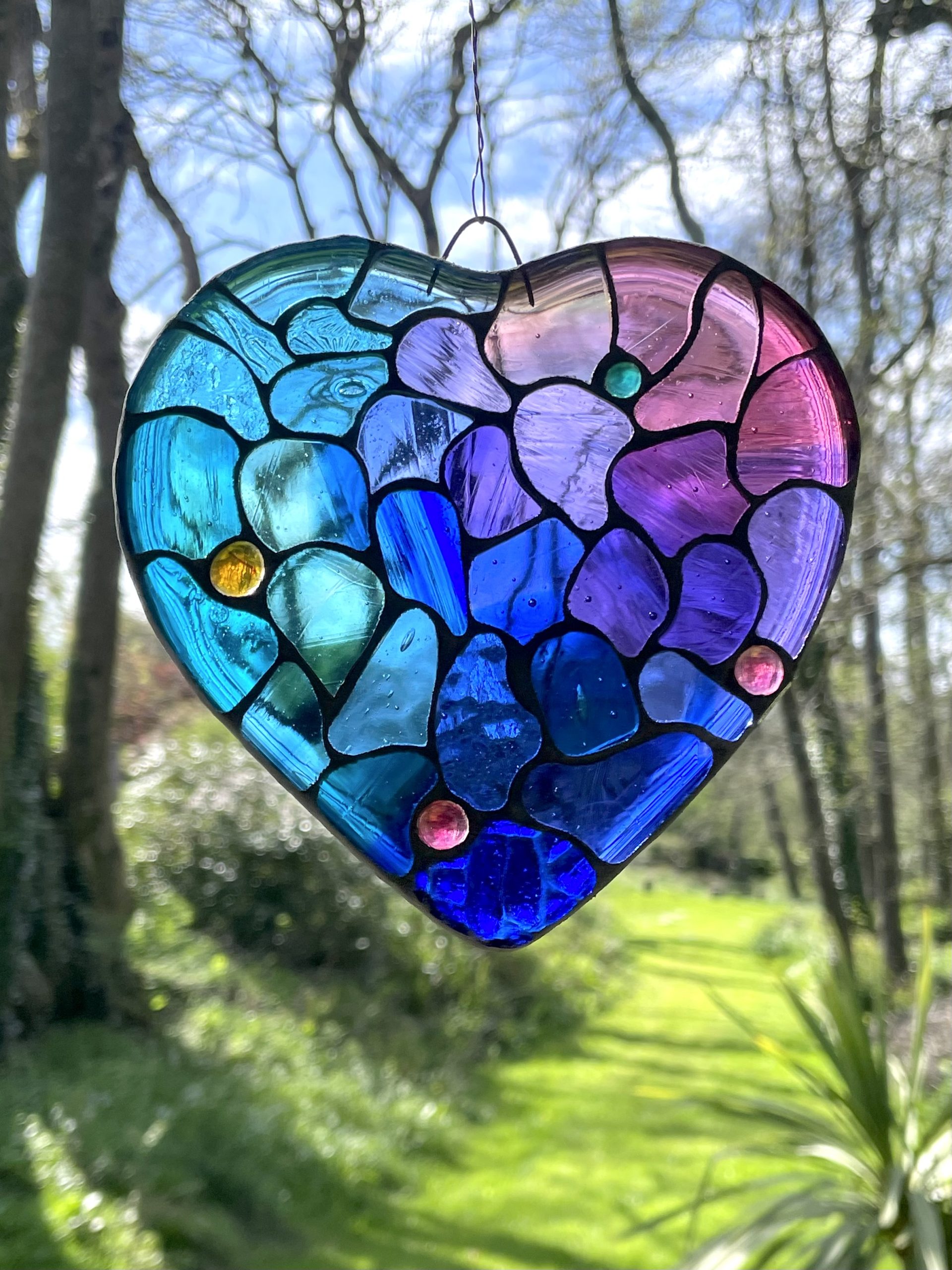 Stained Glass Mosaic Heart (ref 204) - Siobhan Allen