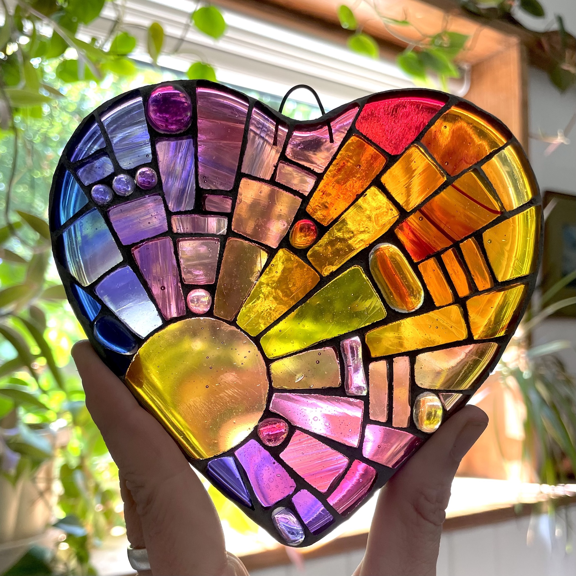 Stained Glass Mosaic Heart (ref 210) - Siobhan Allen